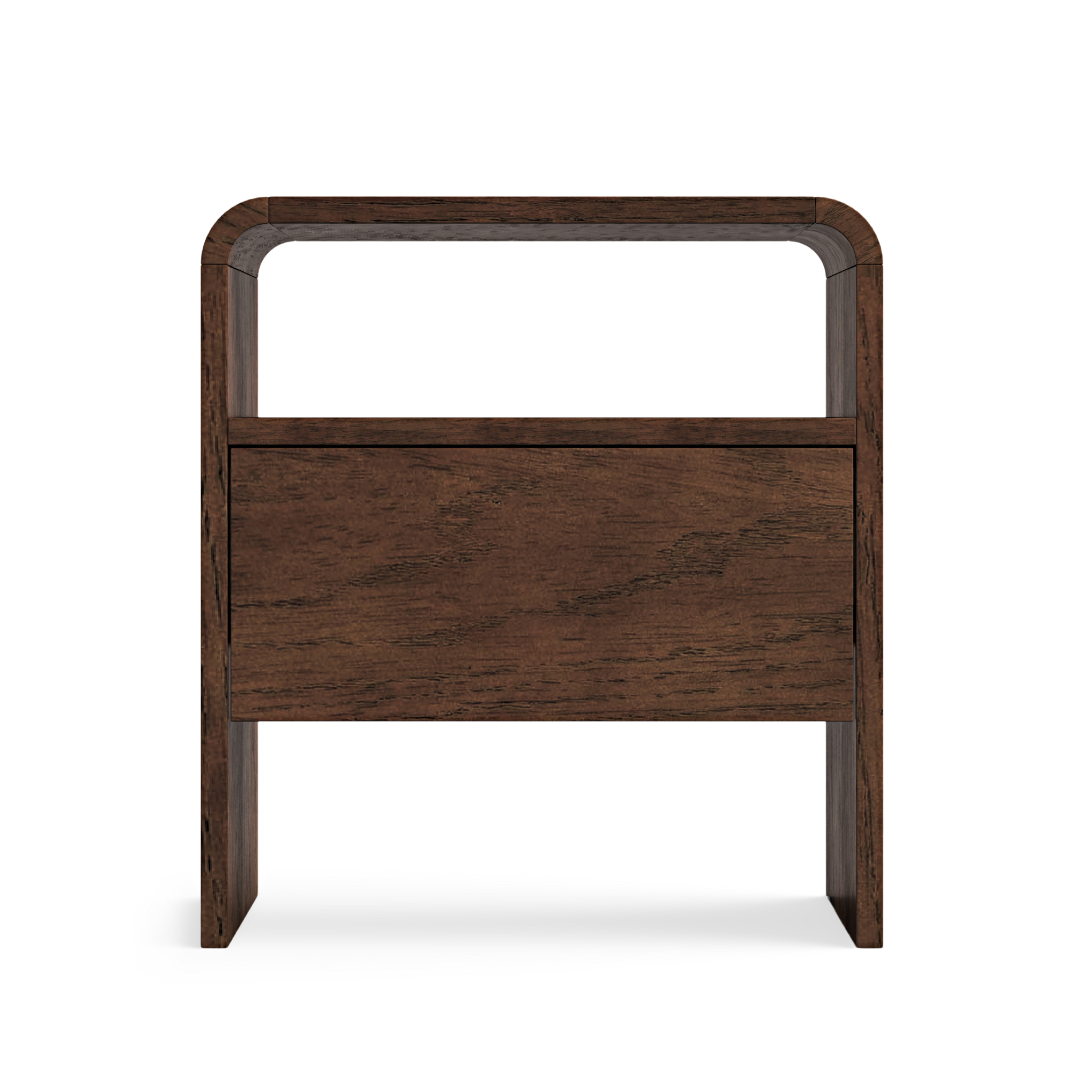 River Solid Wood Walnut Nightstand | Elegant Rounded Bedroom Furniture ...